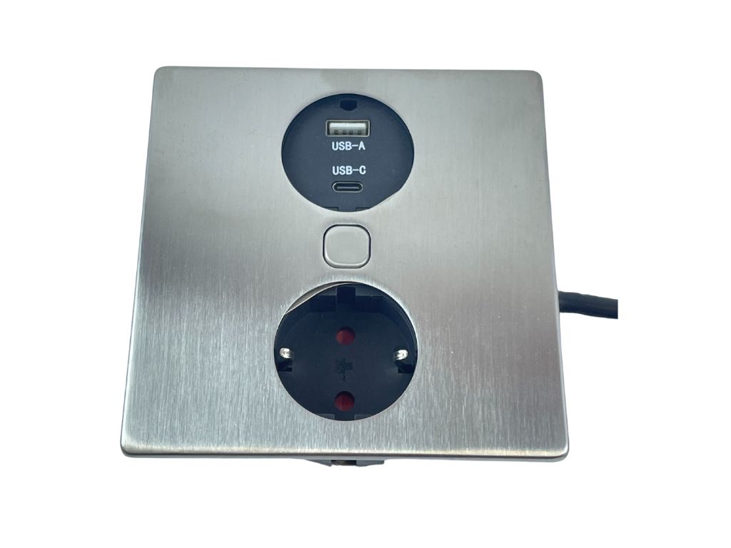 VTIČNICA VGRADNA DUPLEX 1*ŠUKO+ 1*USB INOX - Spletna trgovina Hoby les ...